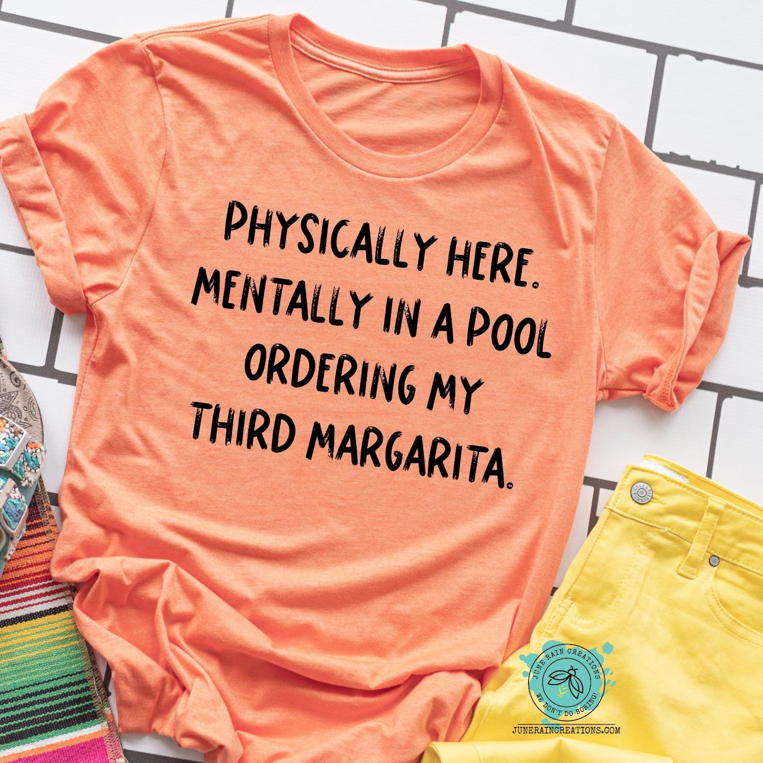 Physically Here Mentally in a Pool - June Rain Creations